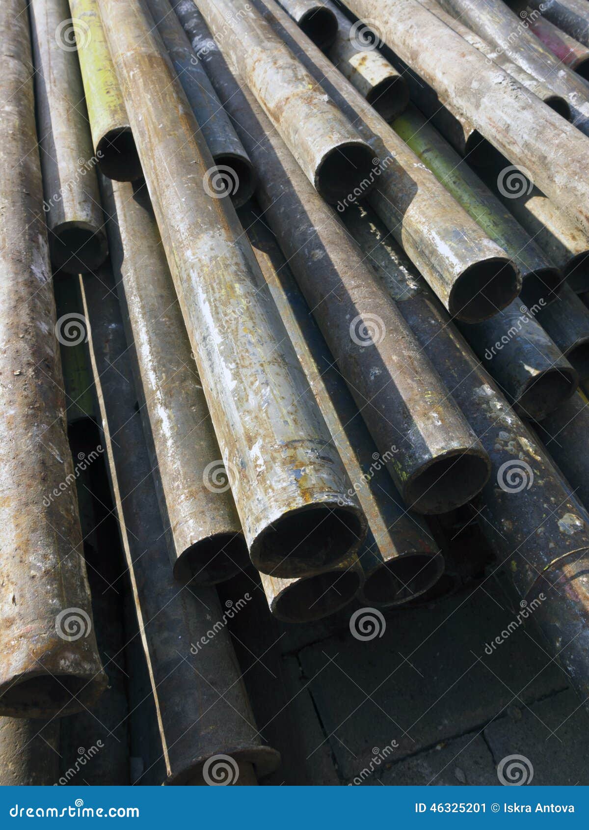Rusty Old Pipes for Building Scaffold Stock Image - Image of rust, pipe ...