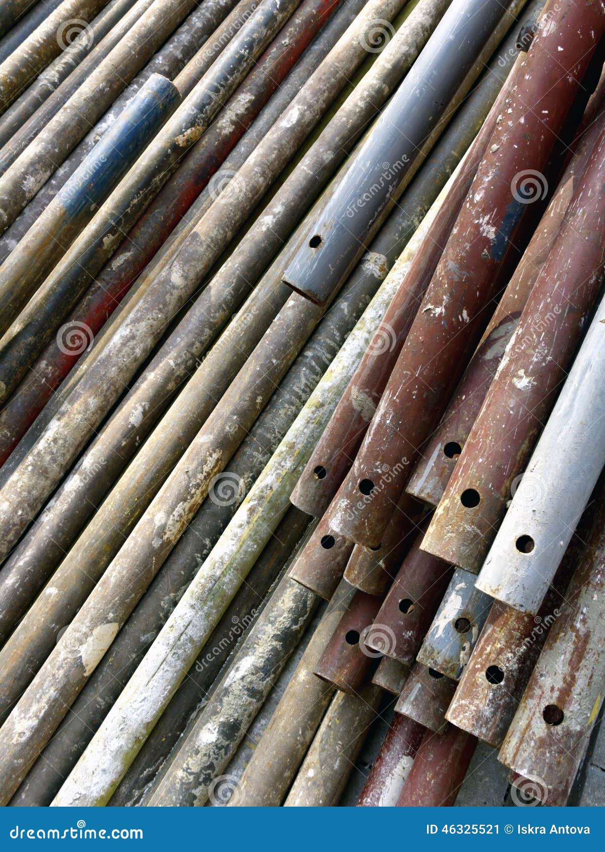 Rusty Old Pipes for Building Scaffold Stock Image - Image of space ...