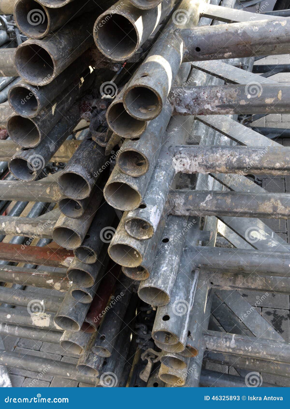 Rusty Scaffold White Empty Wall Royalty-Free Stock Image ...
