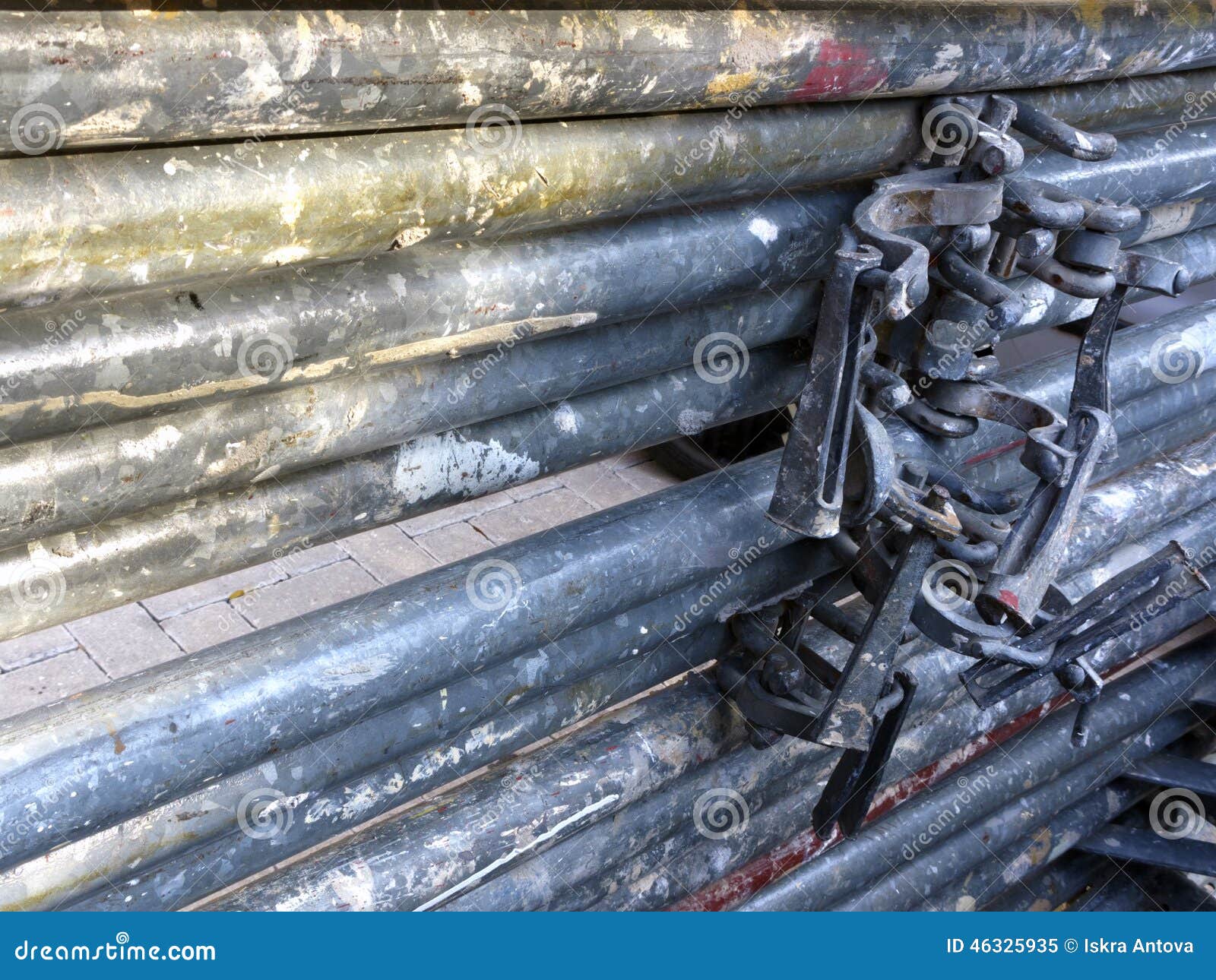 Rusty Old Pipes for Building Scaffold Stock Image - Image of abstract ...