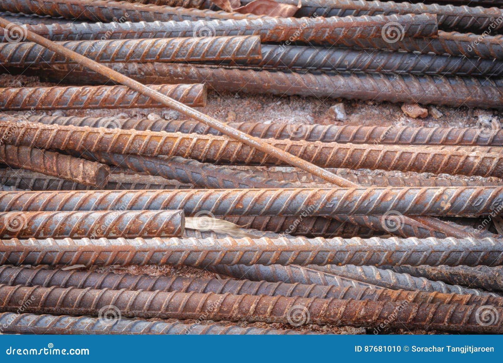 Rusty Old Rebar Steel Used in Construction. Stock Photo - Image of ...