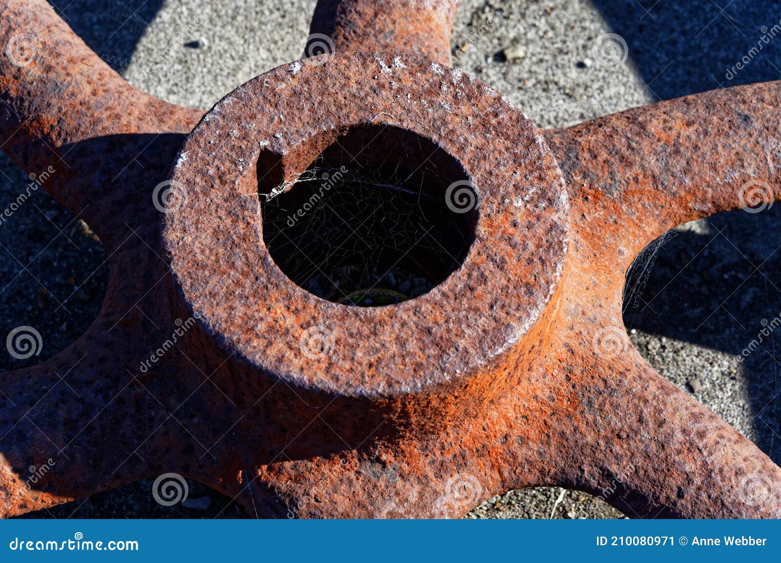 A Rusty, Old, Round Wheel Hub is Lit by the Sunlight Stock Image ...