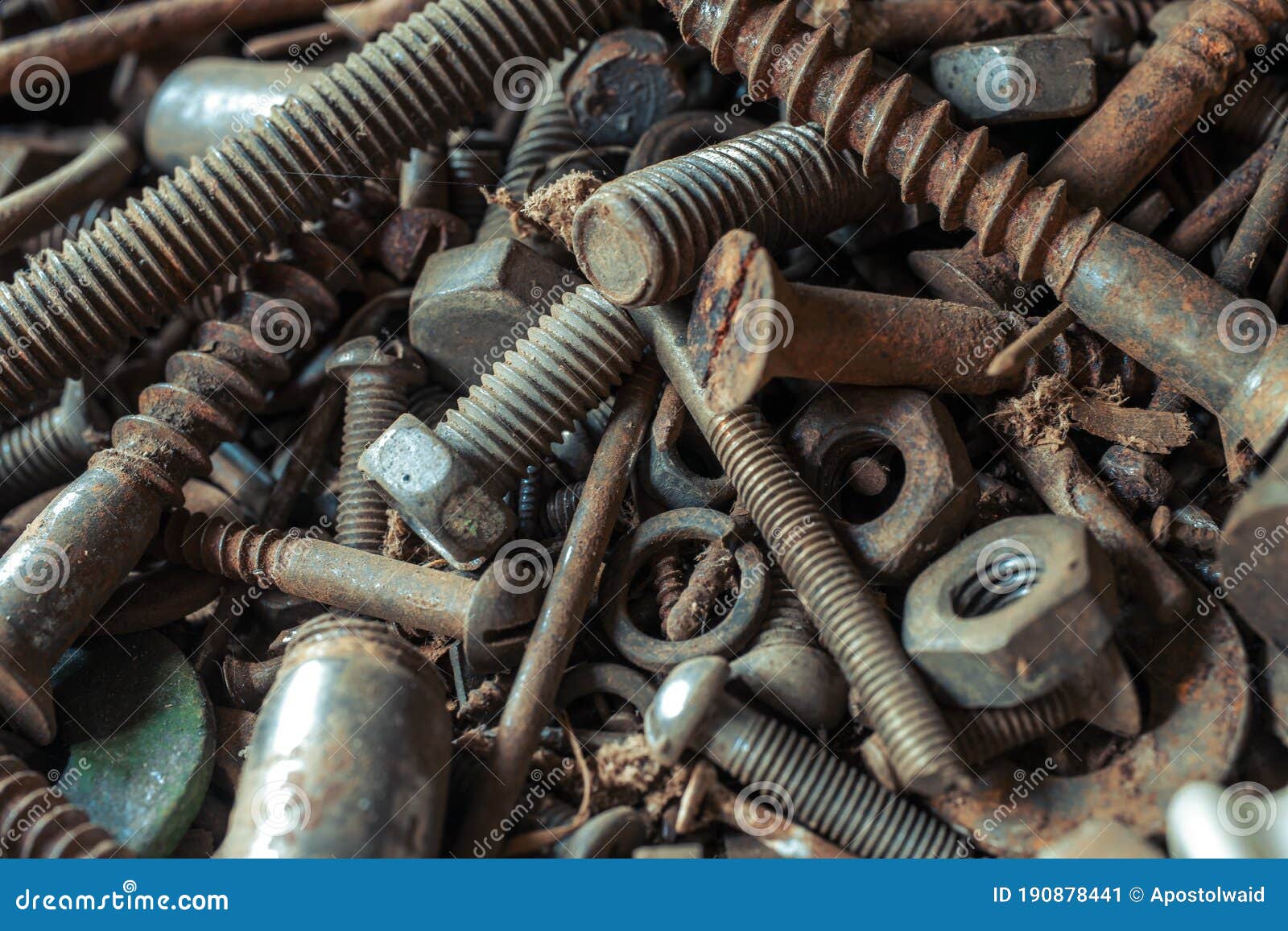 Rusty Old and Rust Industrial Nut and Bolt Stock Image - Image of ...