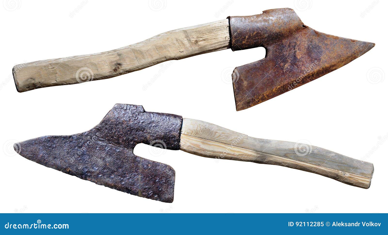 Rusty Old Rusty Vintage Medieval Iron Ax Set. Stock Image - Image of ...
