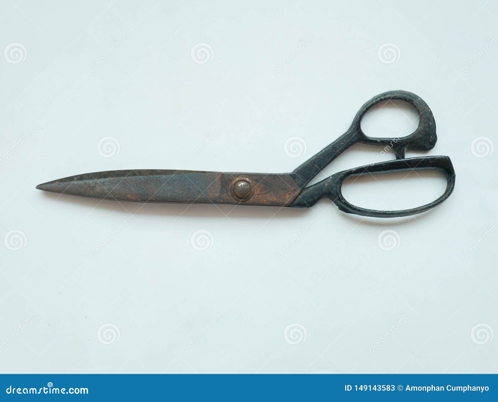 Rusty Old Scissors Isolated on White Stock Image - Image of iron, brown ...