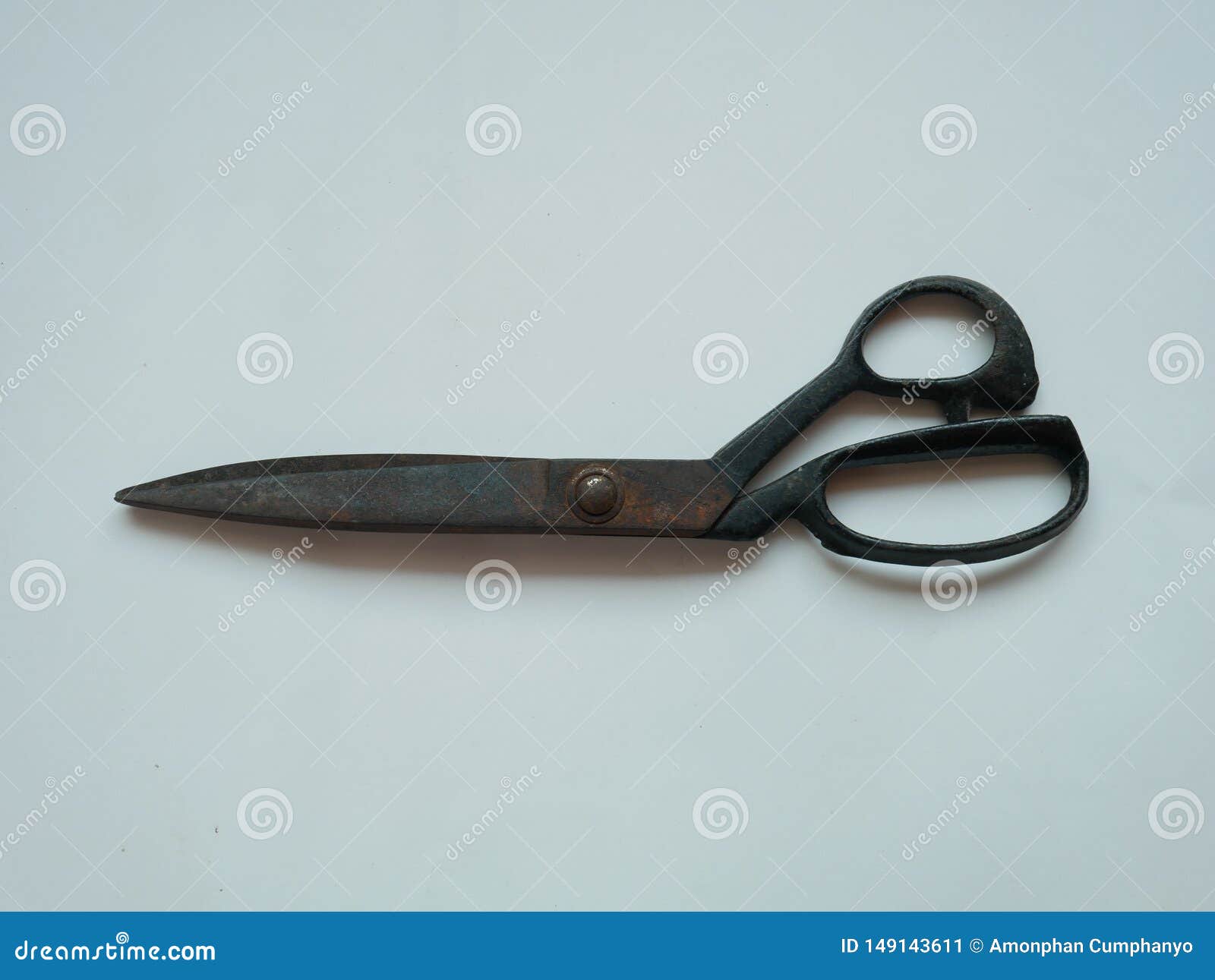 Rusty Old Scissors Isolated on White Stock Image - Image of work ...