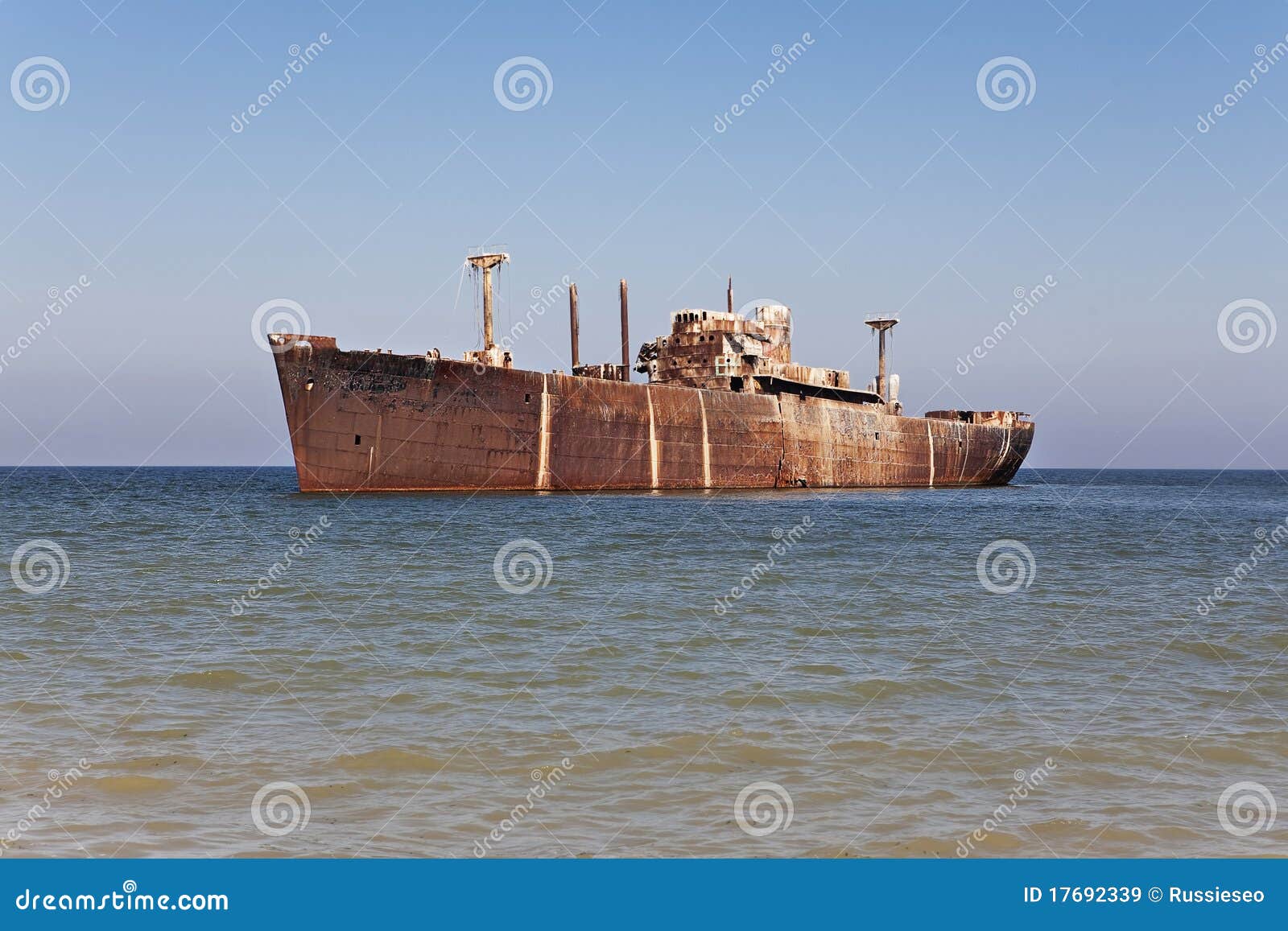 Rusty old ship on the sea stock image. Image of motorboat - 17692339