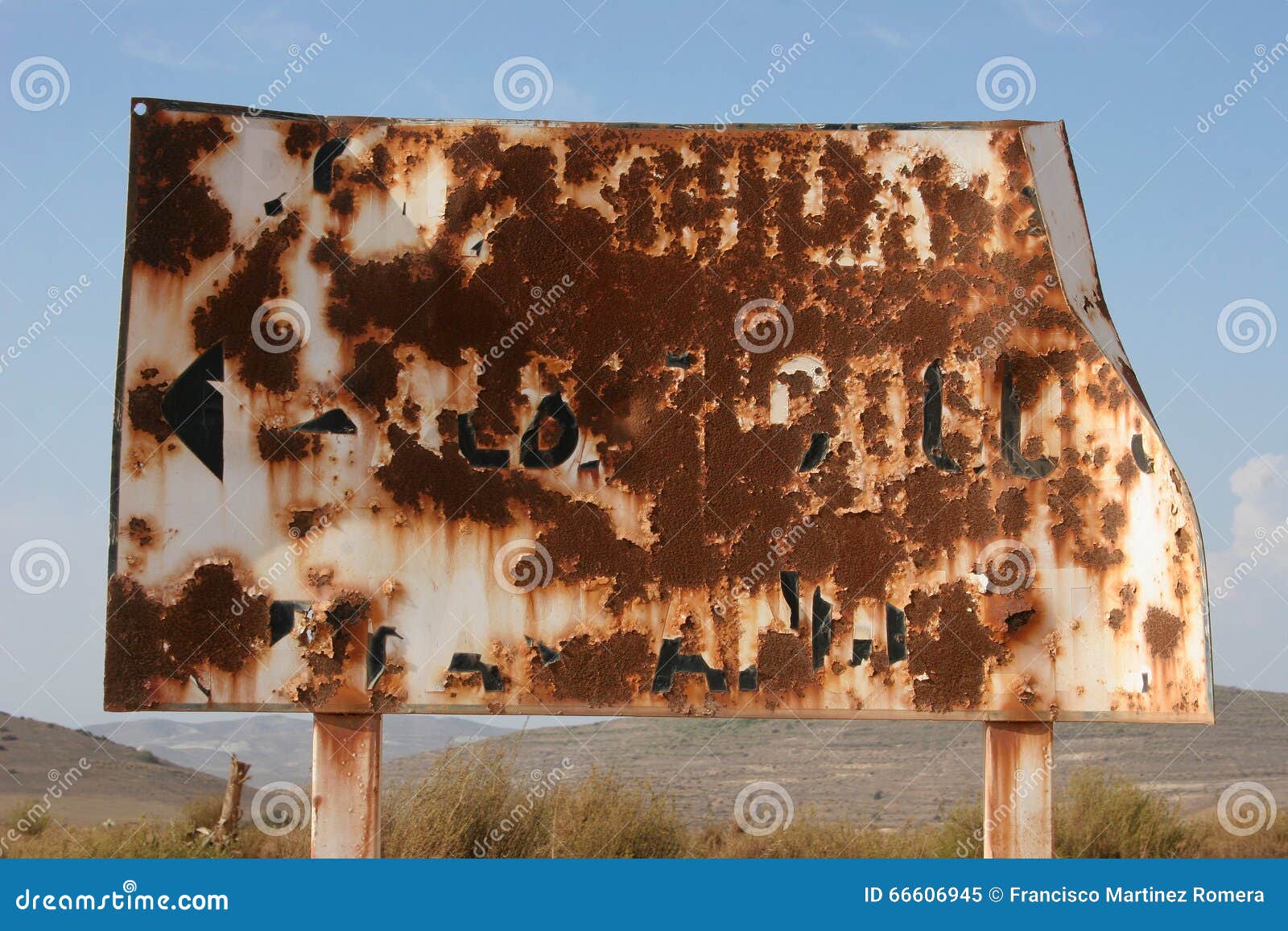 Rusty old sign stock image. Image of metal, broken, chart - 66606945