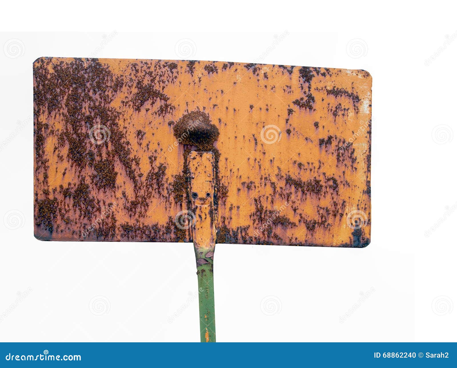 Rusty Old Sign Isolated on White Stock Photo - Image of green, vintage ...