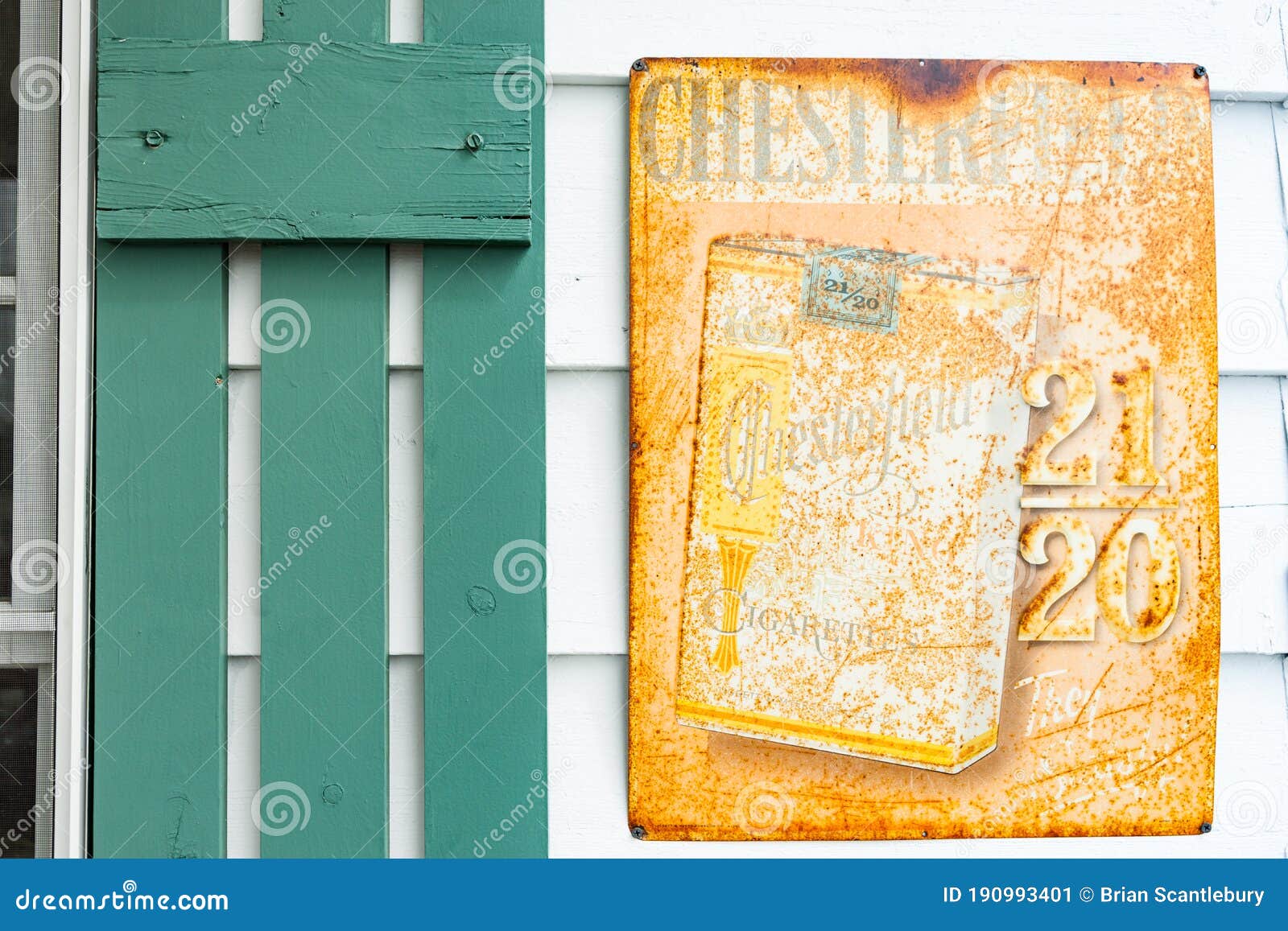 Rusty Old Sign on Side of Building Advertizing Chesterfield Cigarettes ...