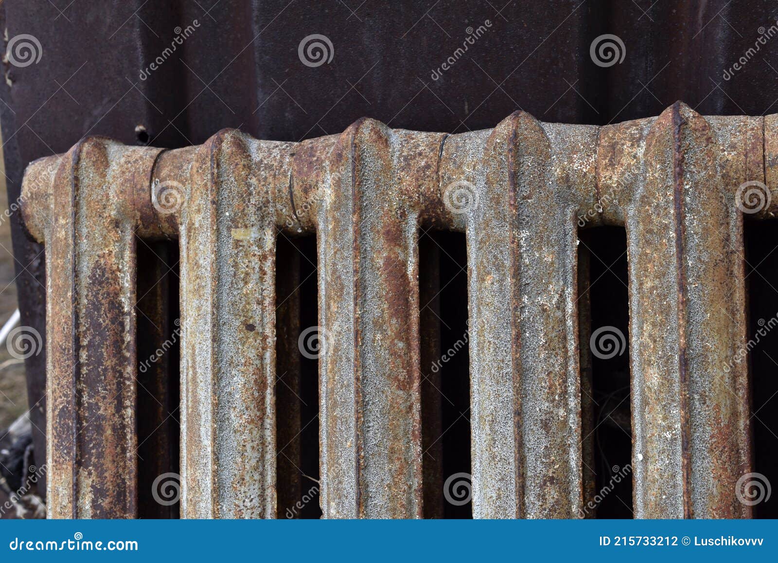 A Rusty Old Soviet Radiator Battery Pack Stock Photo - Image of white ...