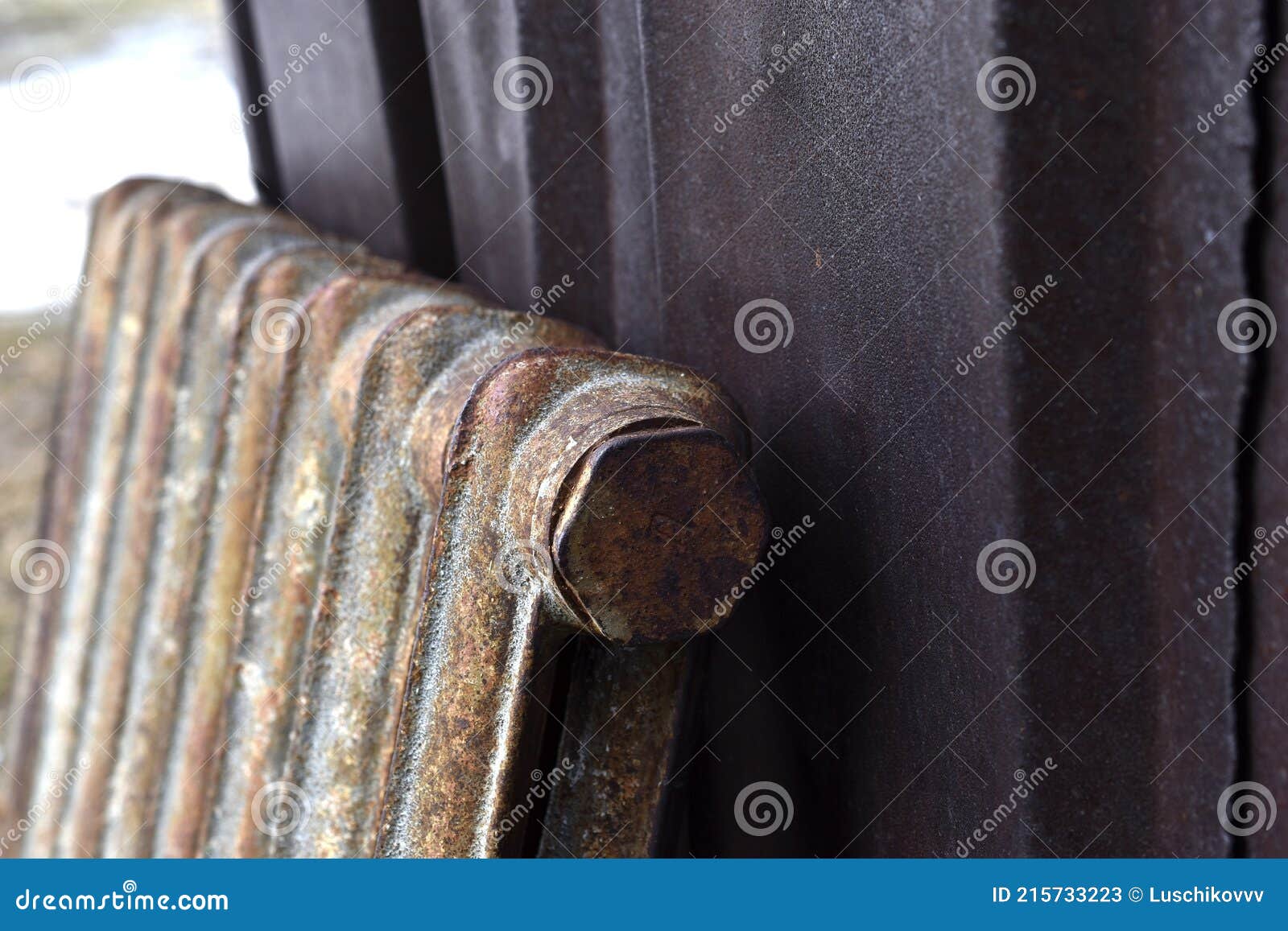 A Rusty Old Soviet Radiator Battery Pack Stock Image - Image of home ...