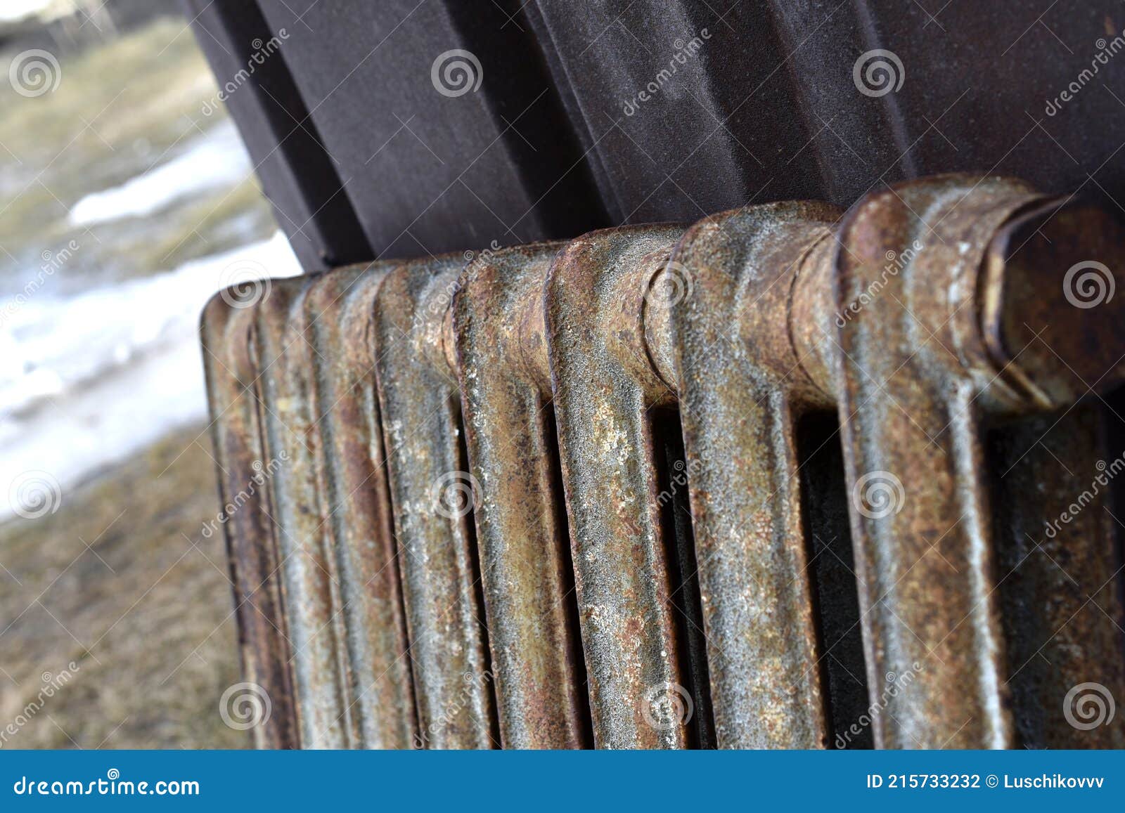 A Rusty Old Soviet Radiator Battery Pack Stock Photo - Image of grimy ...