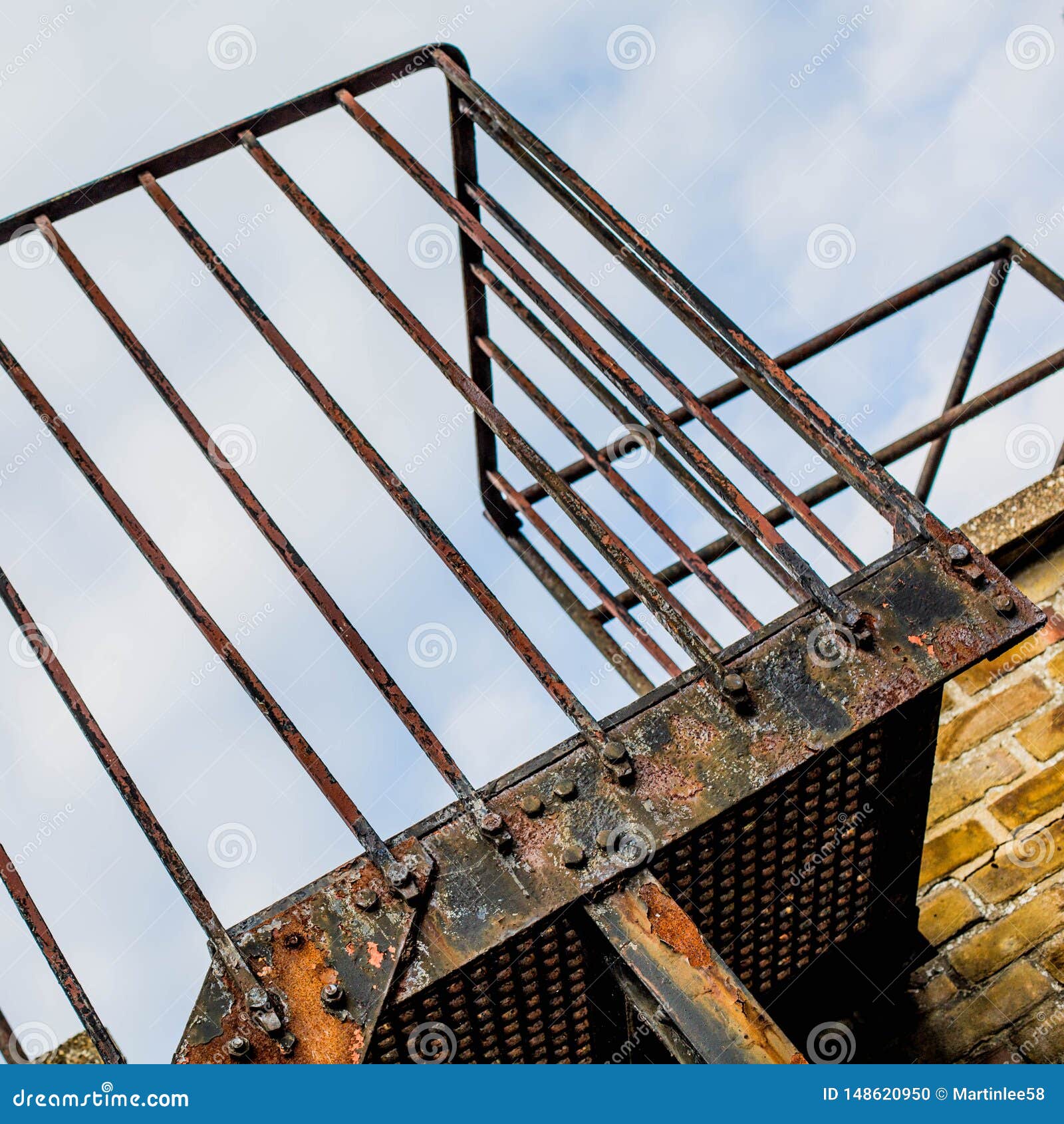 Rusty Old Steel Emergency or Fire Exit Stock Photo - Image of escape ...