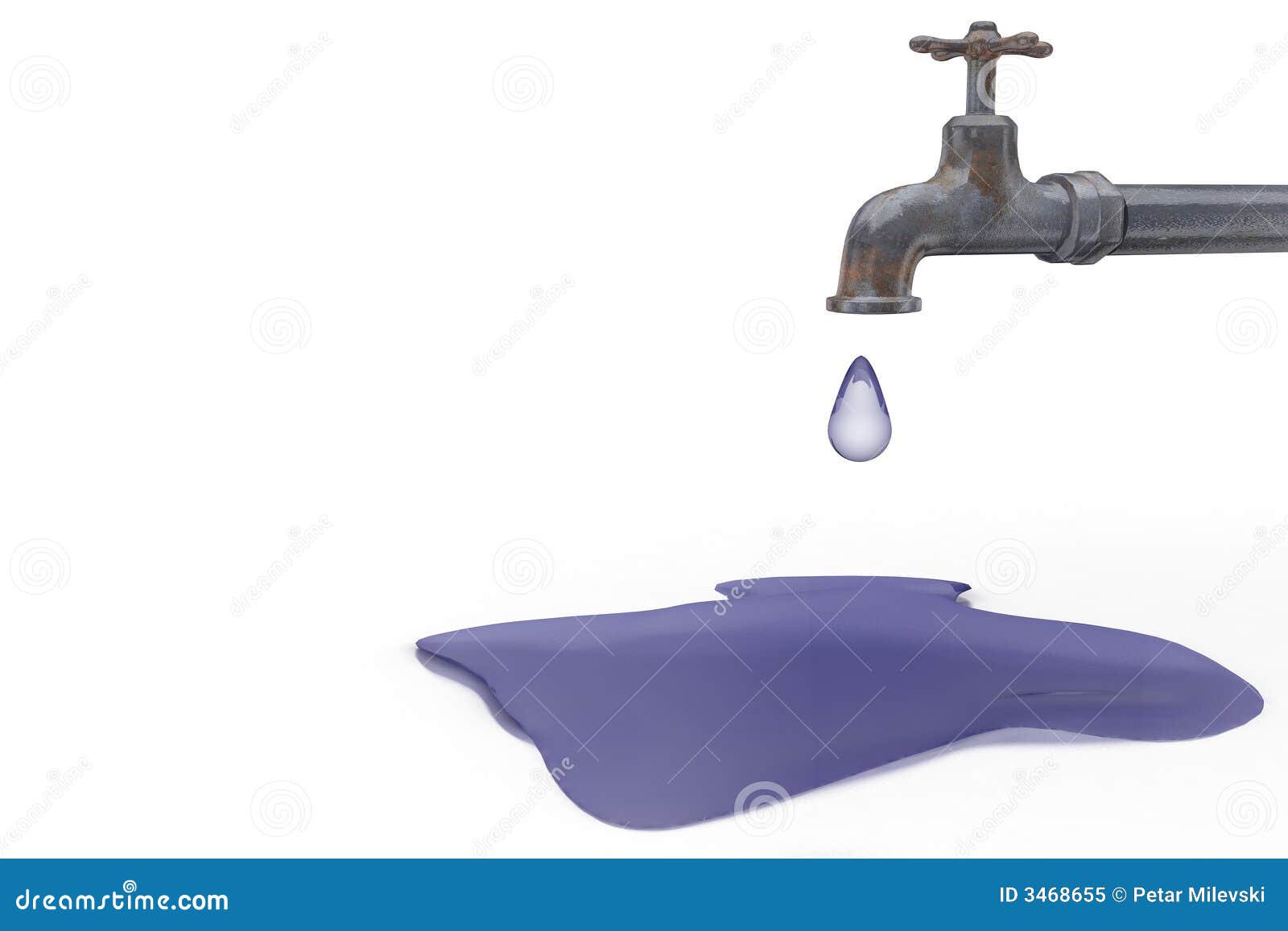Rusty old tap running stock illustration. Illustration of rust - 3468655