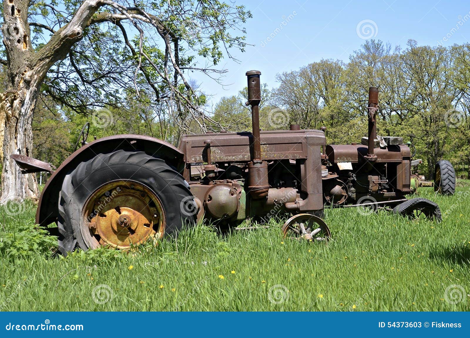 Rusty Old Tractors Lined Up. Stock Image - Image of agriculture ...