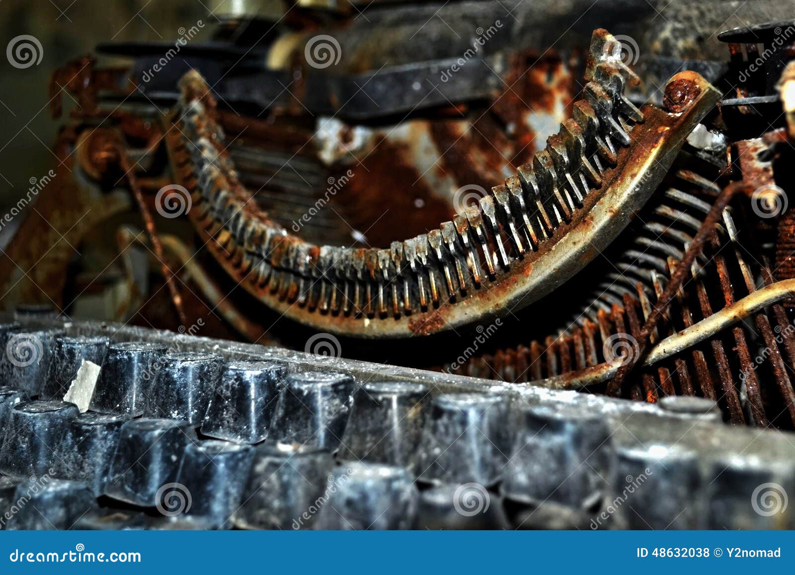 Rusty Old Typewriter Retro, Printing Machine Stock Photo - Image of ...