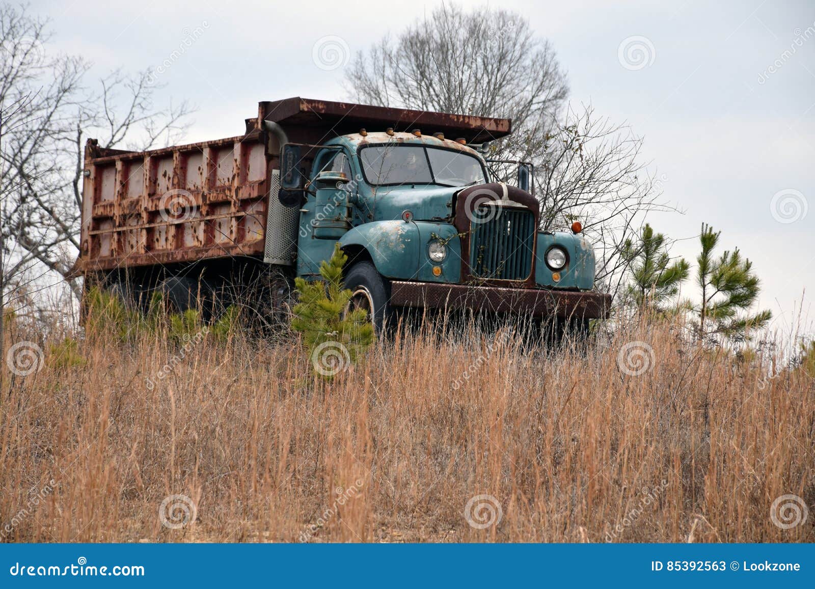Rusty Old Vintage Dump Truck Stock Image - Image of forgotten, aged ...
