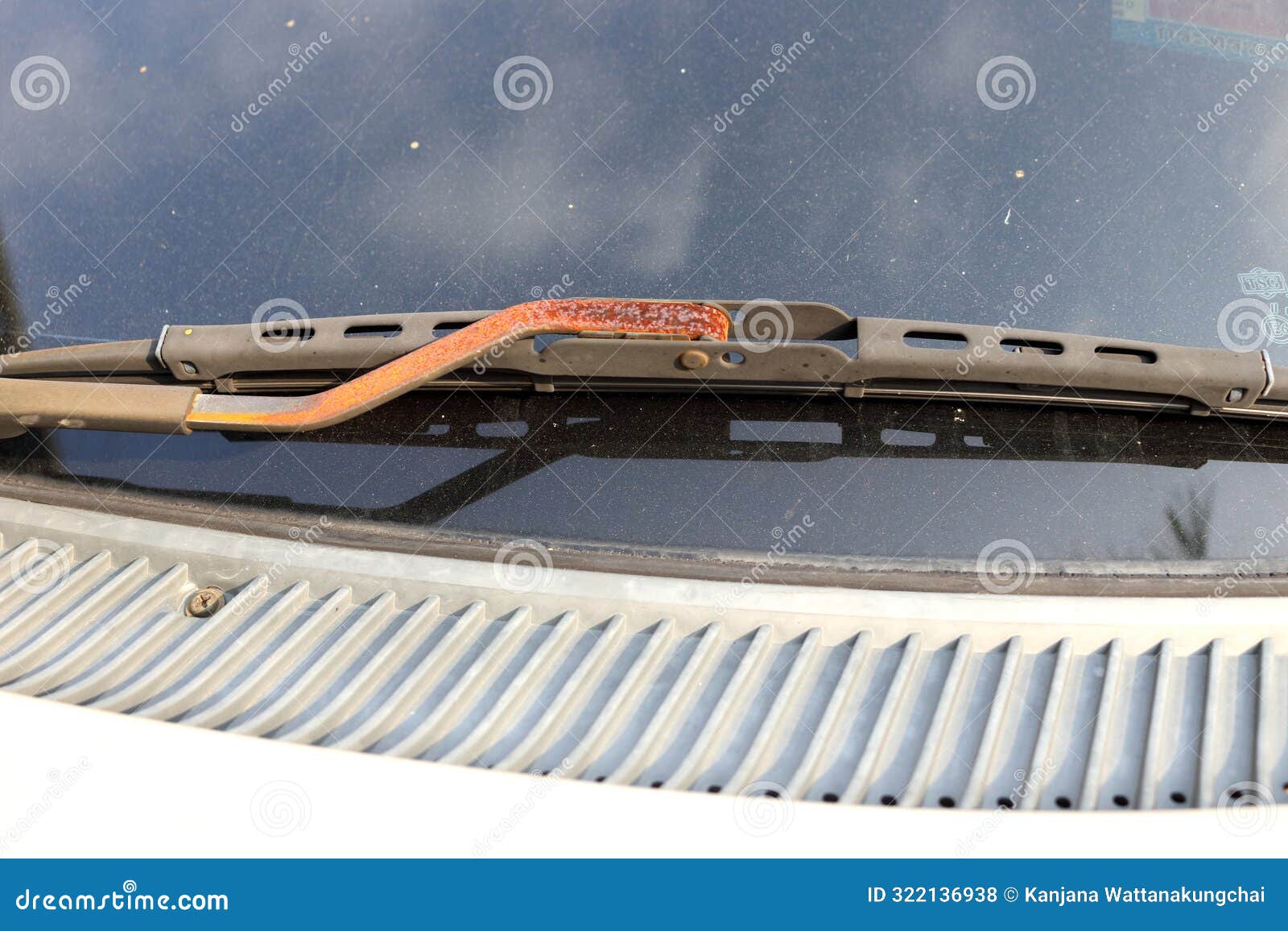Rusty Old Wiper Windscreen Car. Stock Photo - Image of design, damage ...