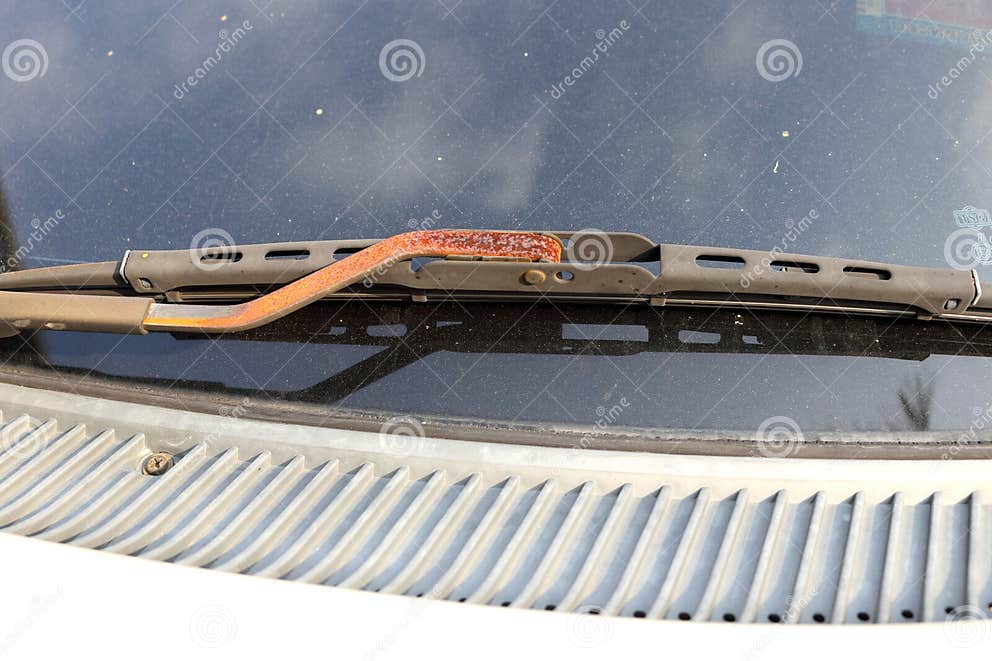 Rusty Old Wiper Windscreen Car. Stock Photo - Image of design, damage ...