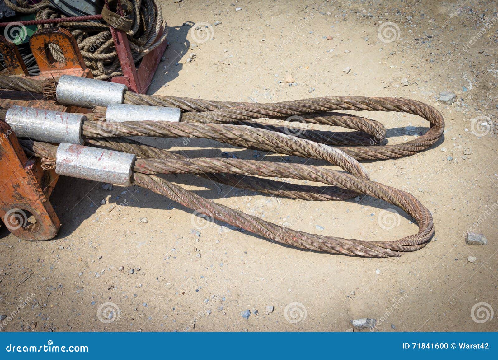 Rusty Old Wire Rope on the Ground Stock Photo - Image of floor ...