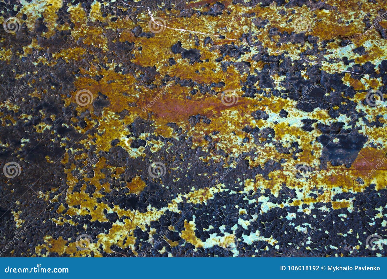 Rusty Orange Blue Metal Sheet Texture Background Stock Photo - Image of ...