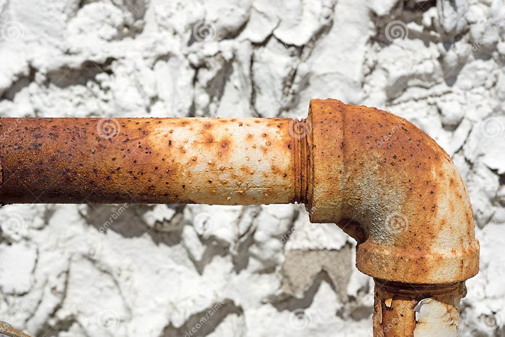 Rusty outside gas pipe stock image. Image of wall, pipe - 48752549