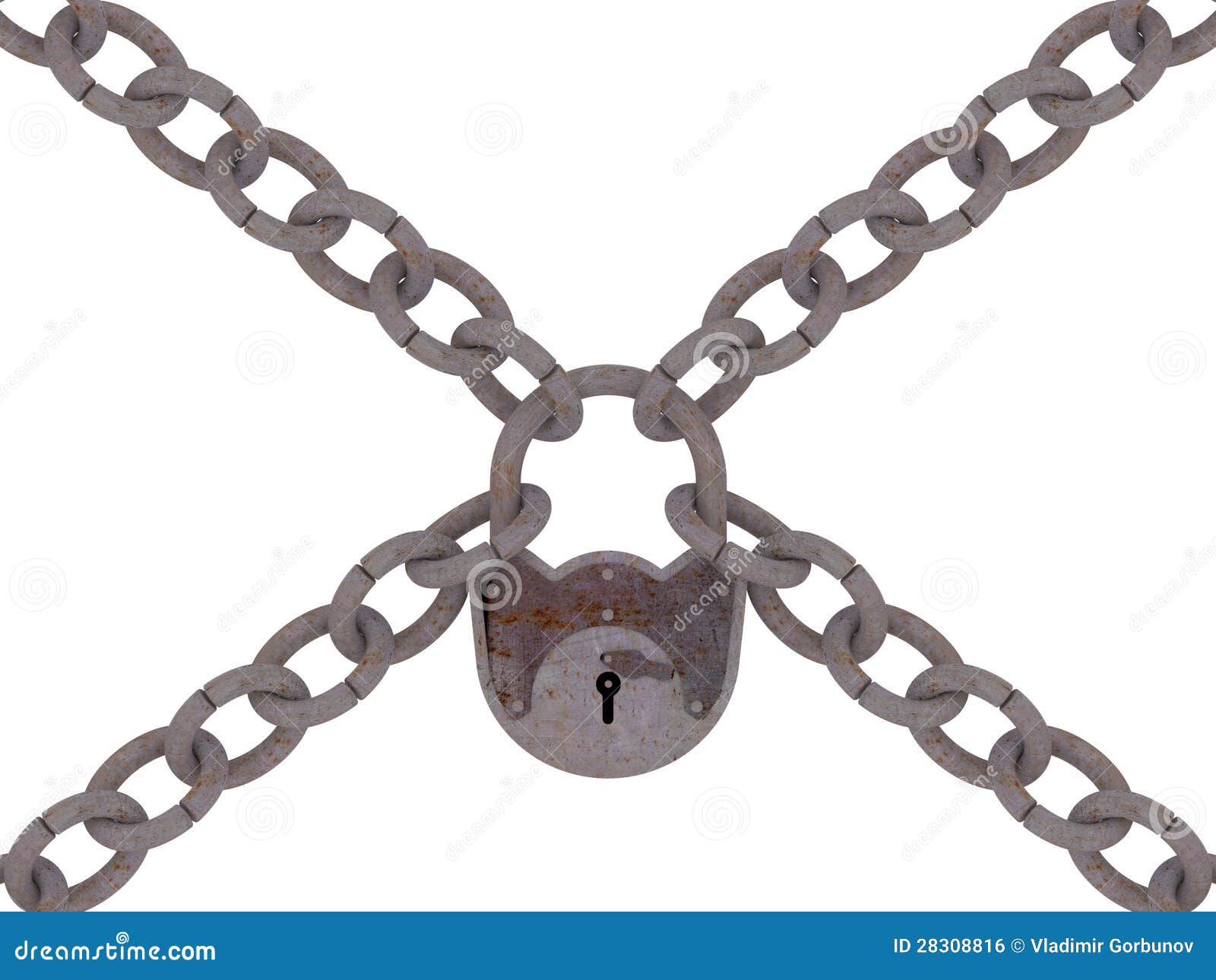 Rusty Padlock With Chain Royalty Free Stock Image - Image: 28308816