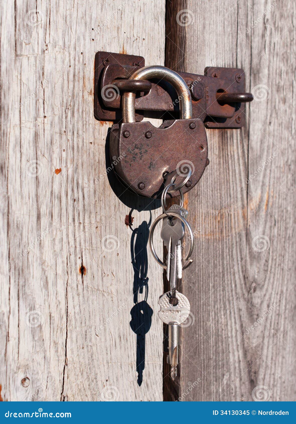 Rusty padlock with keys. stock image. Image of security - 34130345