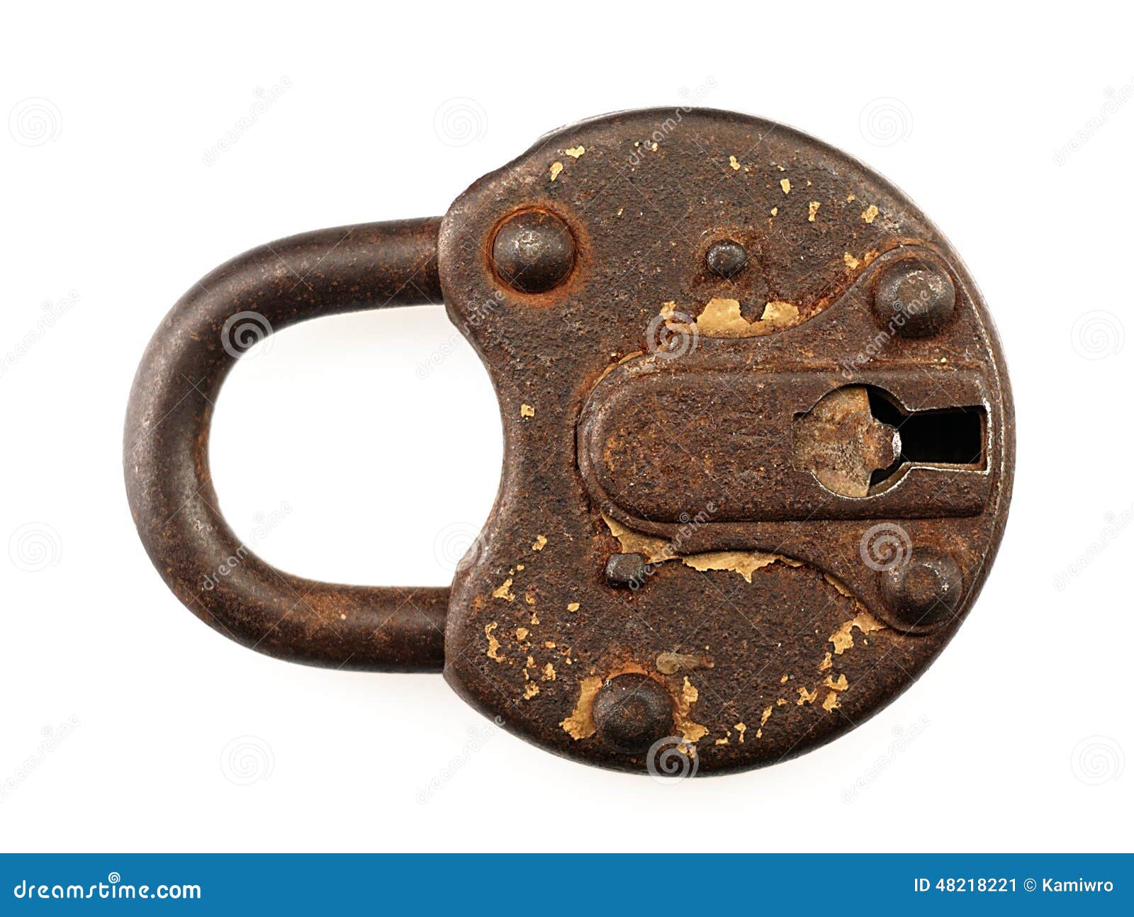 Rusty Padlock on a White Background. Stock Image - Image of closeup ...