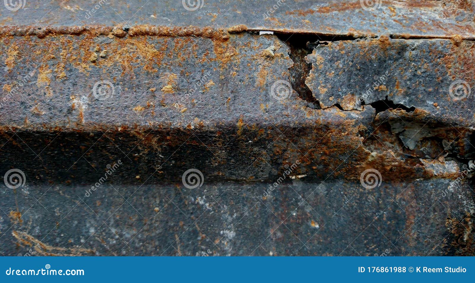 A Rusty, Partially Damaged Old Metal Texture Stock Photo - Image of ...