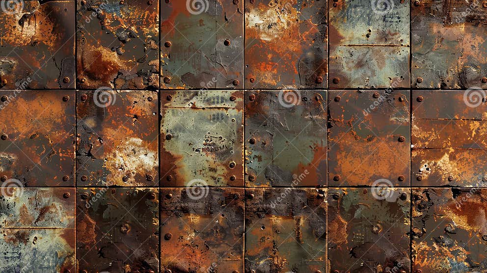 Rusty Patina Covers Weathered Metal Surface, Revealing Rough and Uneven ...