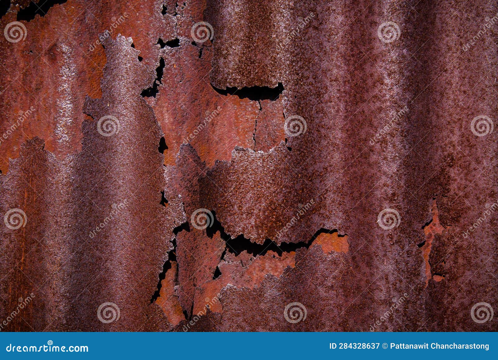 Rusty Pattern Corrugated Metal Wall Texture for Background. Rusted ...