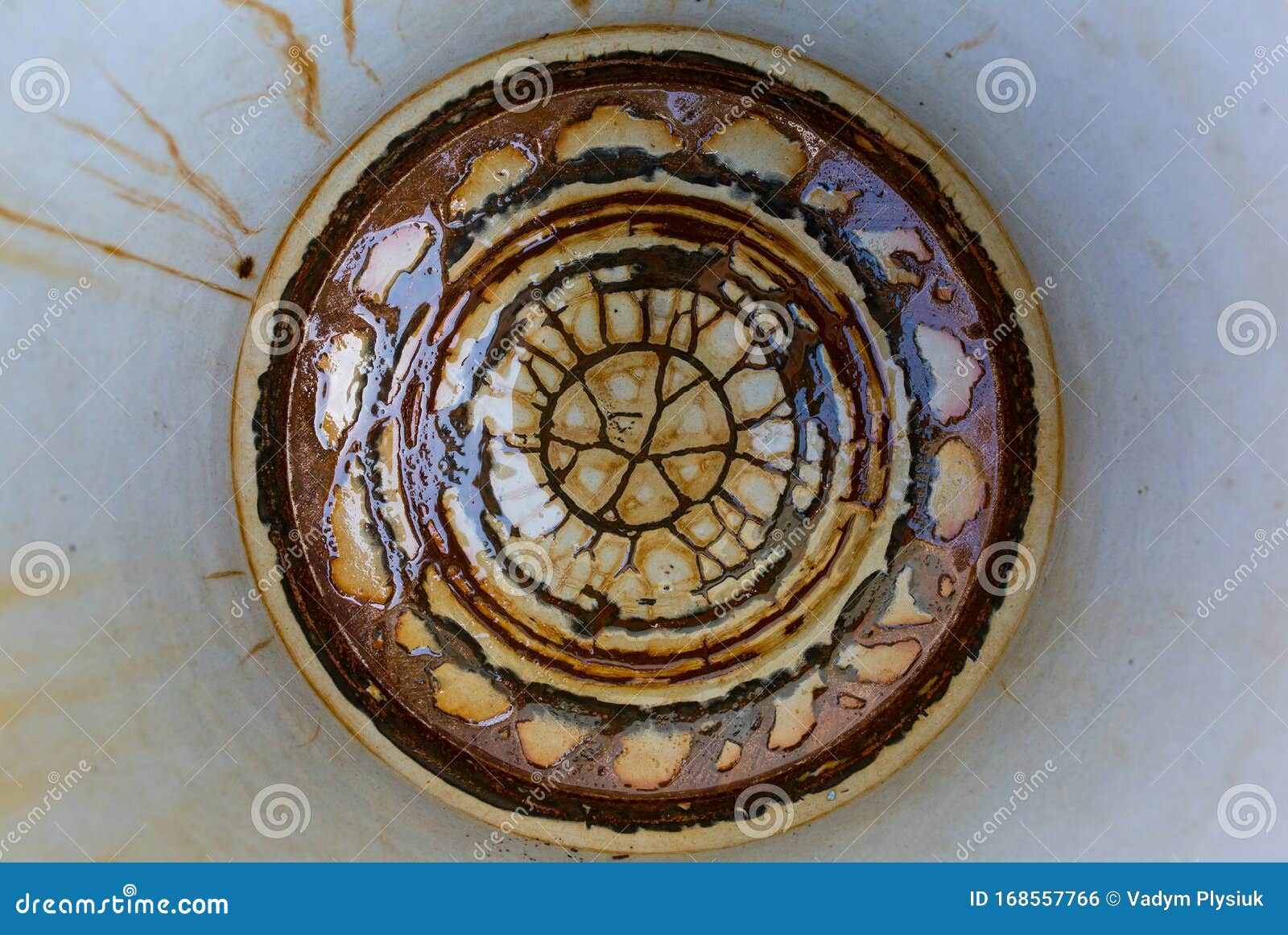 Rusty Patterns on the Bottom of the Bucket. Abstract Background Texture ...