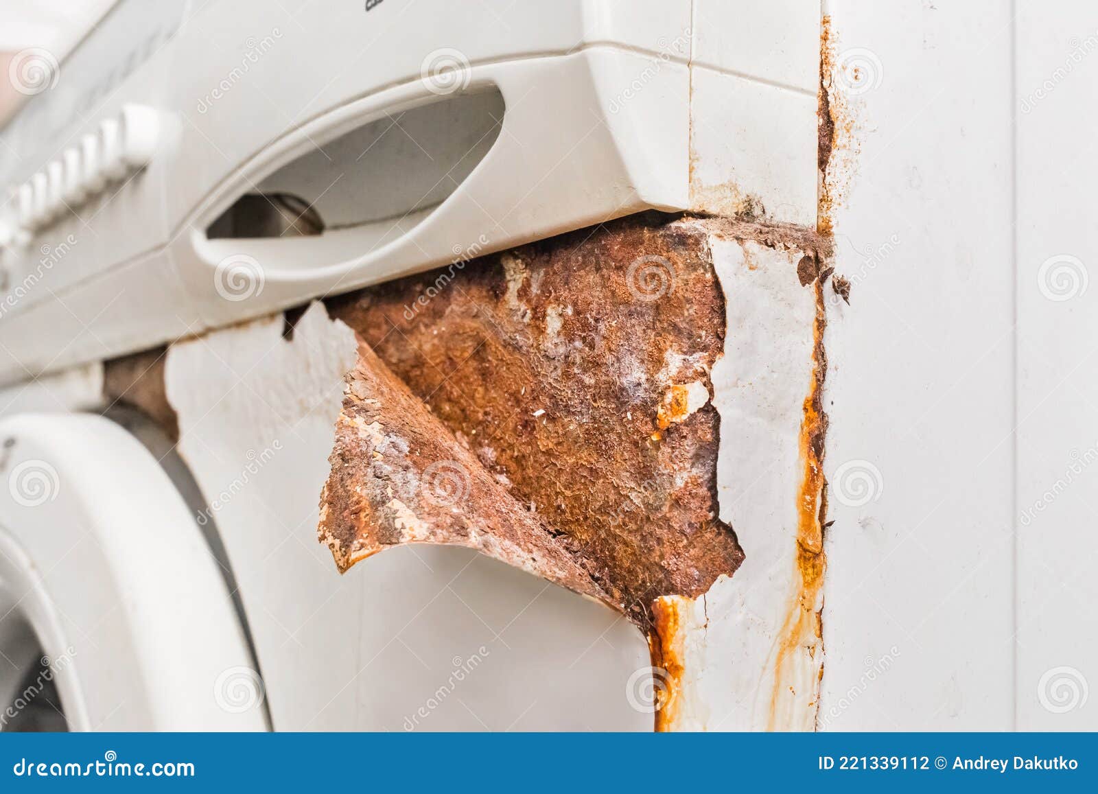 Rusty Peeling Corner Layer from an Old Broken Washing Machine. Home ...