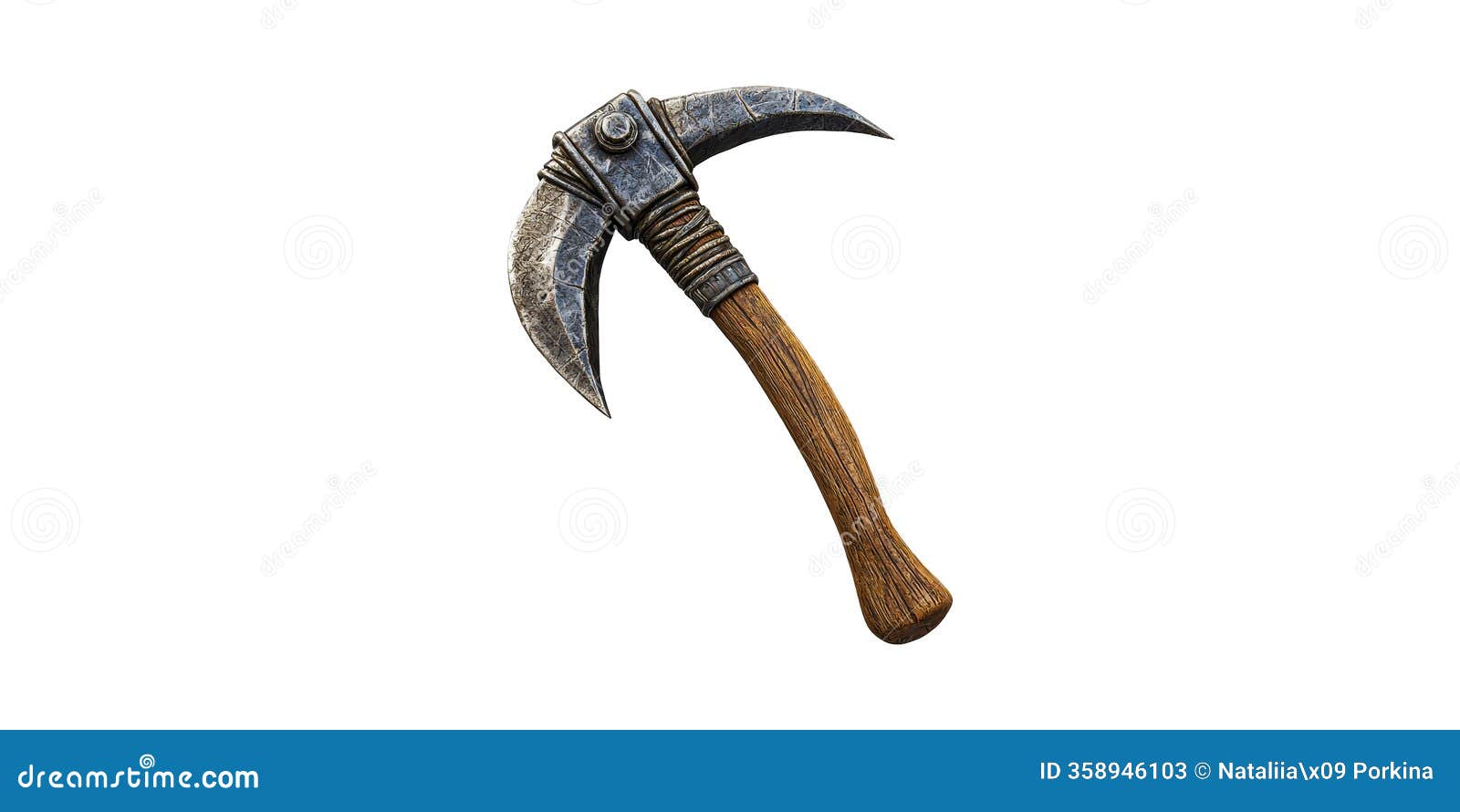 Rusty Pickaxe with Wooden Handle Isolated on Transparent Background ...