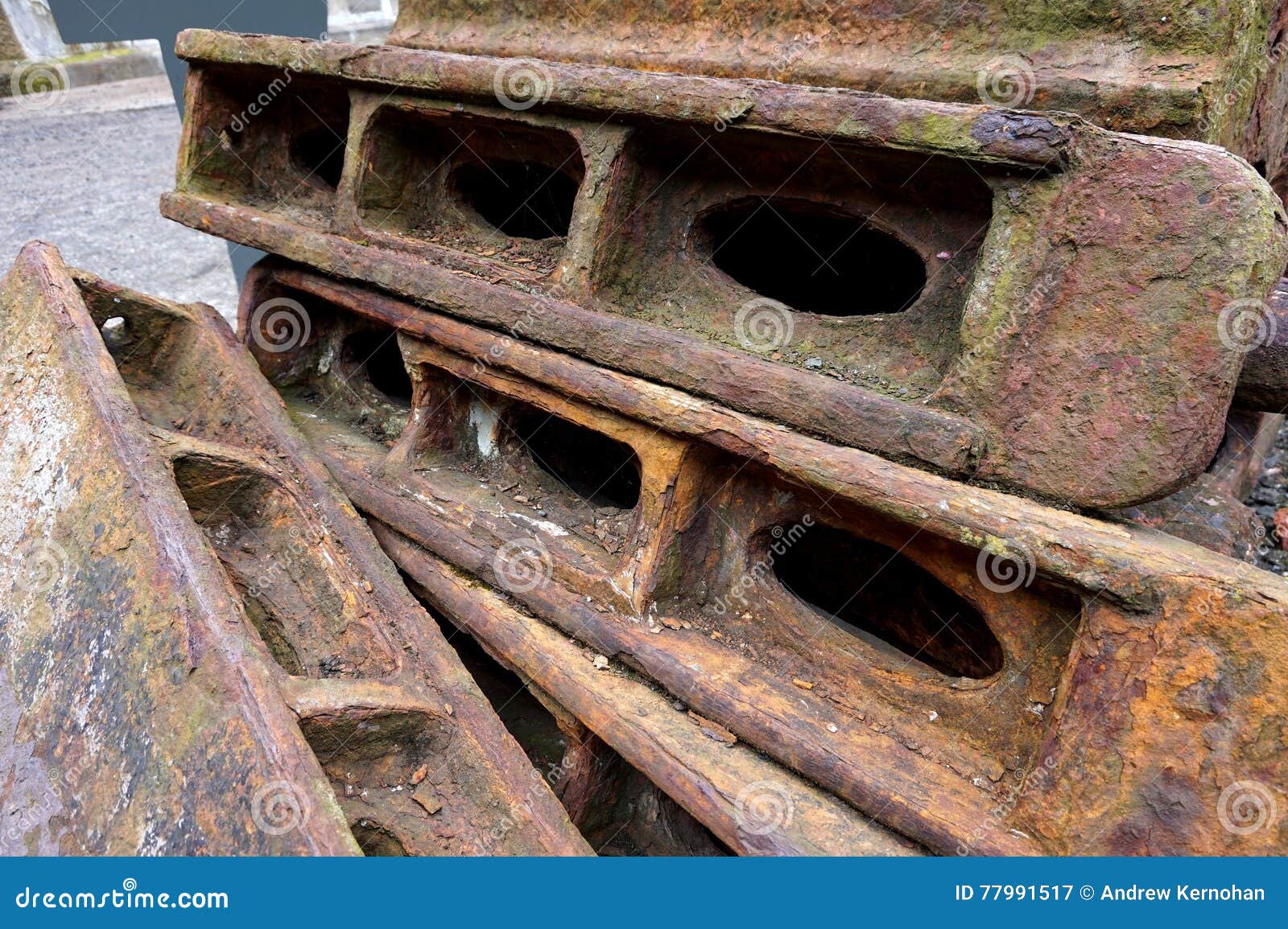 Rusty Pile of Iron Sleepers Stock Image - Image of beam, construction ...