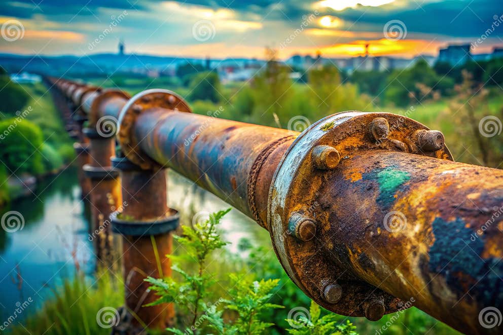 Rusty Pipe Joint Double Exposure: a Visual Exploration of Time and ...