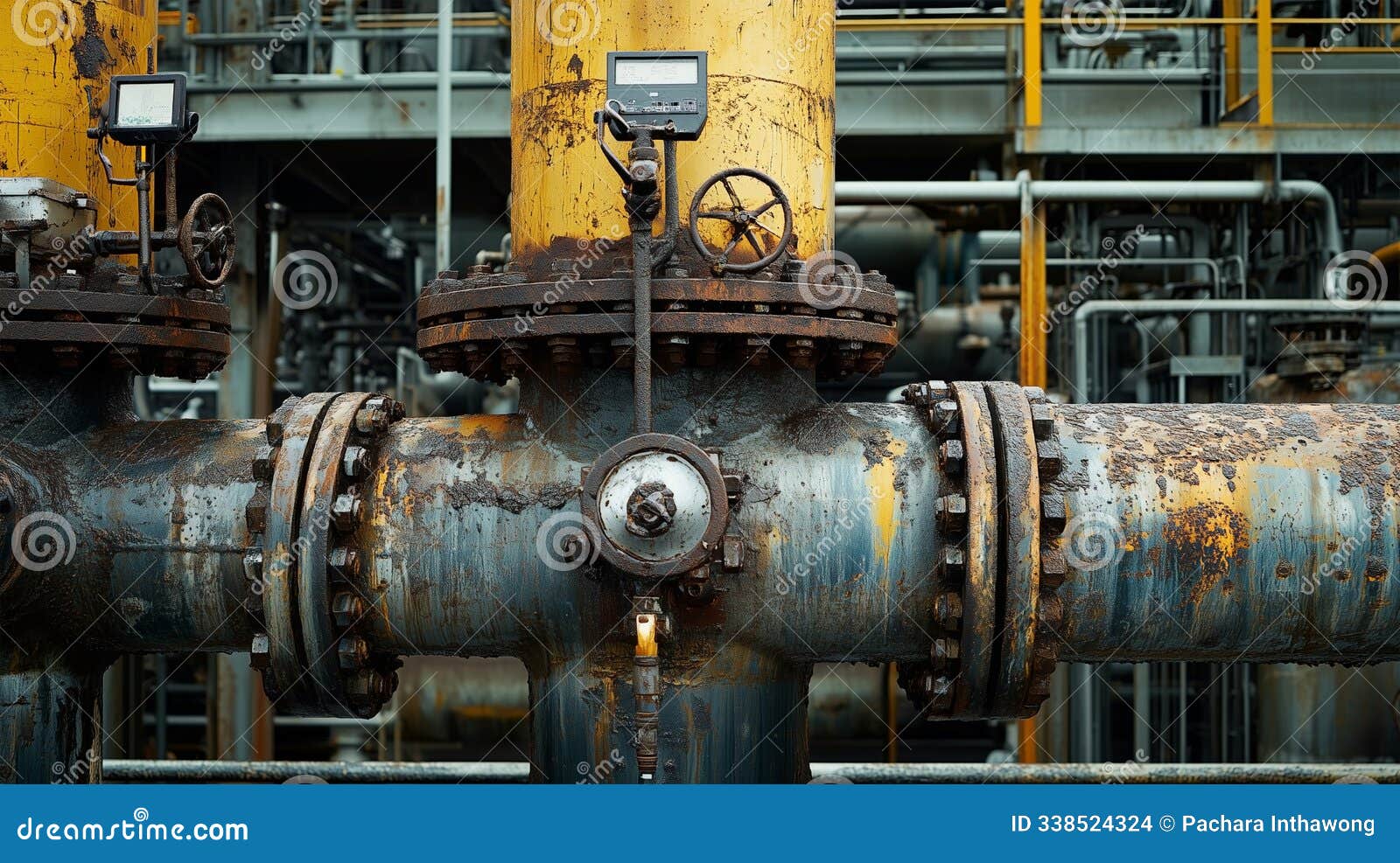 Rusty Pipe Oozes Water, A Relic Of Yesteryears, Flows Gracefully Stock ...