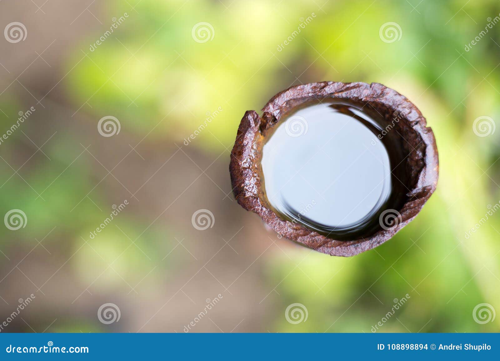 Rusty Pipe with Water in Nature Stock Photo - Image of toxic, industry ...