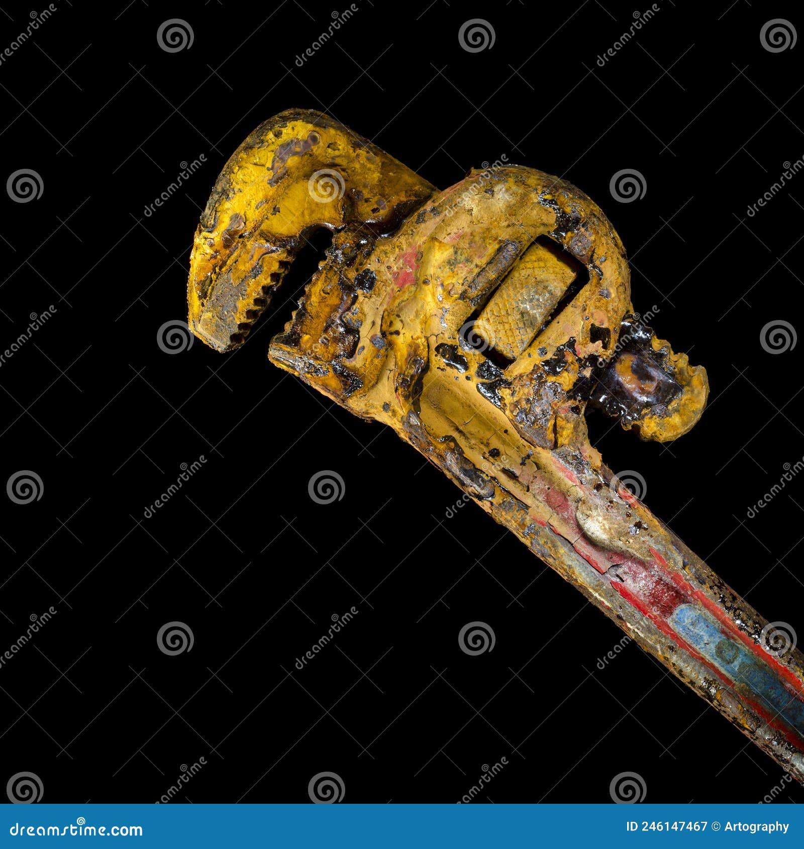 Rusty pipe wrench stock image. Image of device, dirty - 246147467