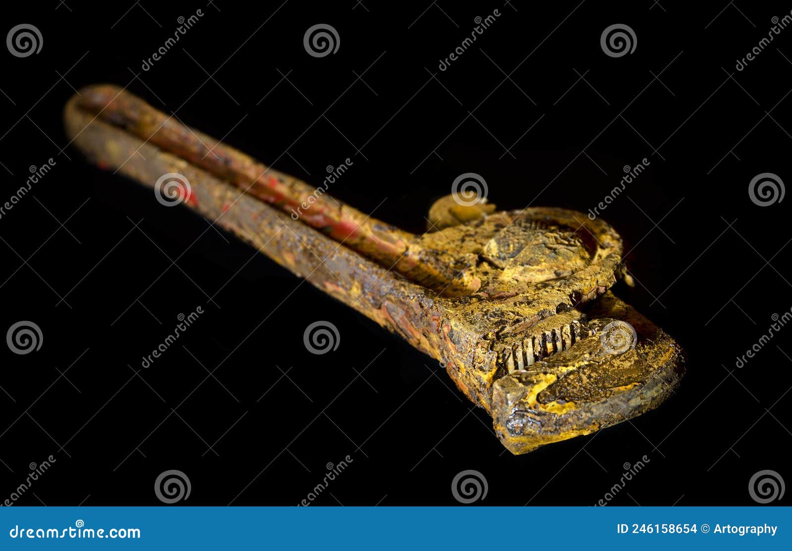 Rusty pipe wrench stock photo. Image of rusted, background - 246158654
