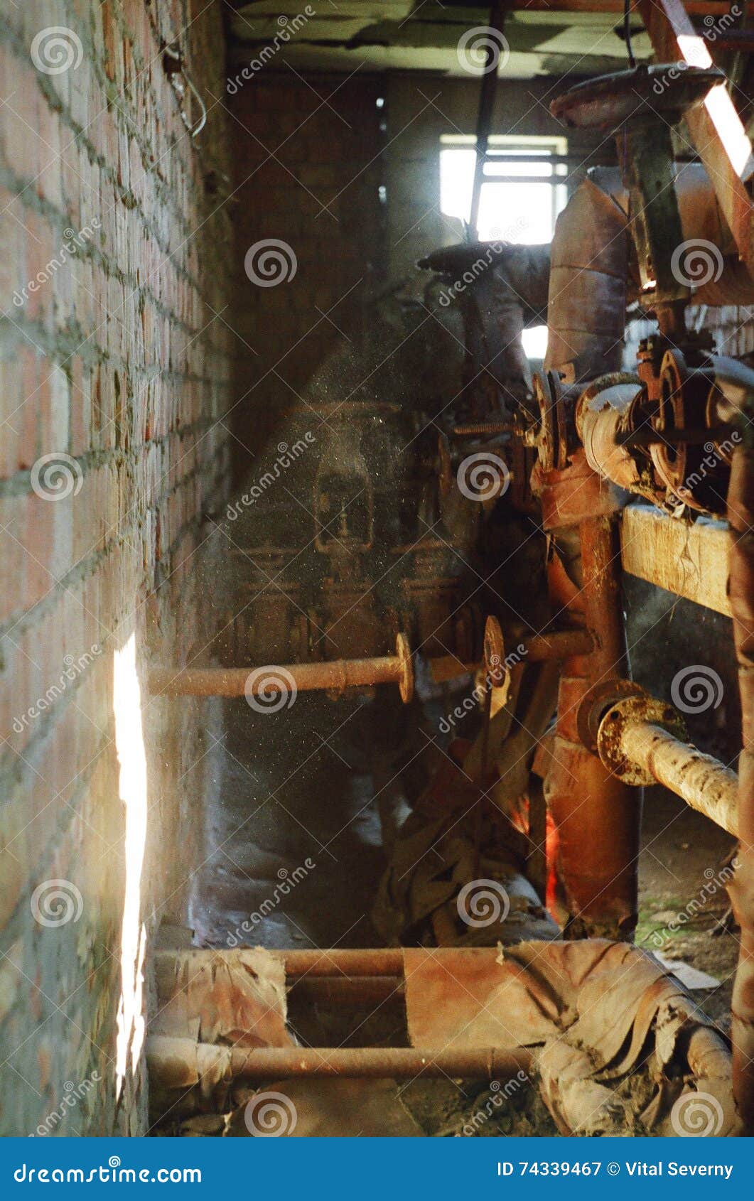 Rusty pipes, dust. stock image. Image of messy, abandoned - 74339467
