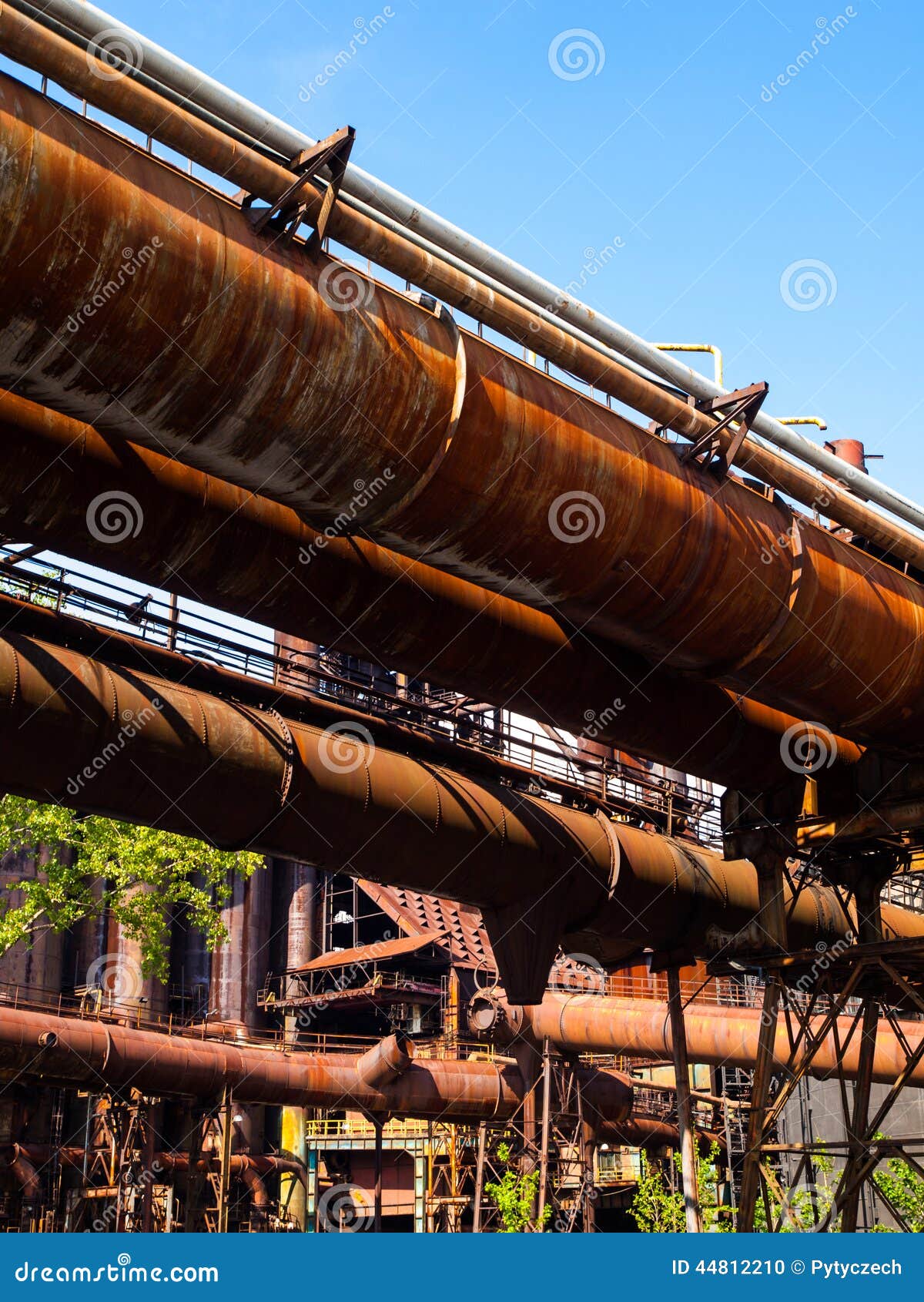 Rusty Pipes in Industrial Factory Stock Photo - Image of steel, piping ...