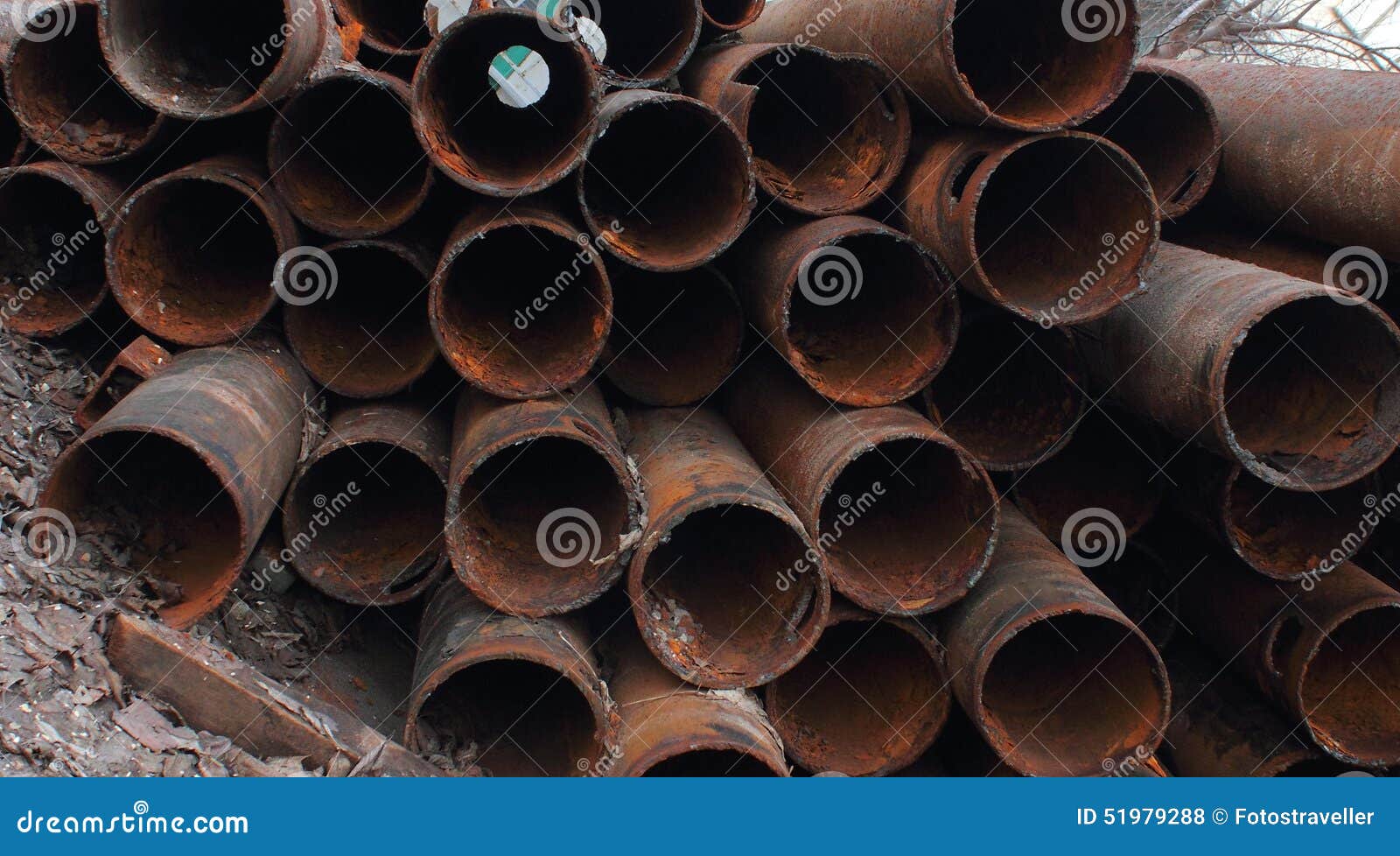 Rusty pipes stock photo. Image of construction, piled - 51979288