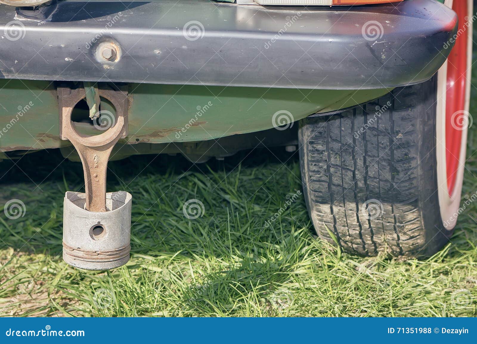 Rusty piston on the car stock photo. Image of dirty, retro - 71351988