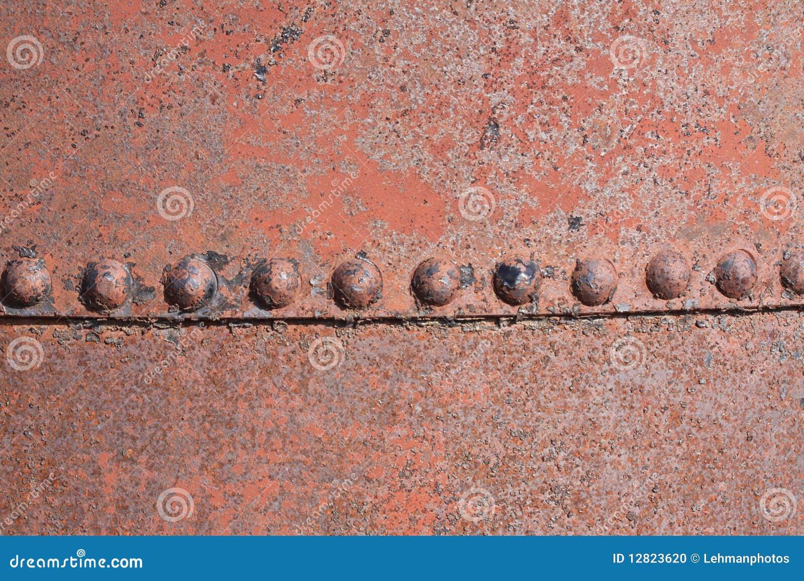 Rusty Metal Plate with Rivets Industrial Red Background Stock Photo ...