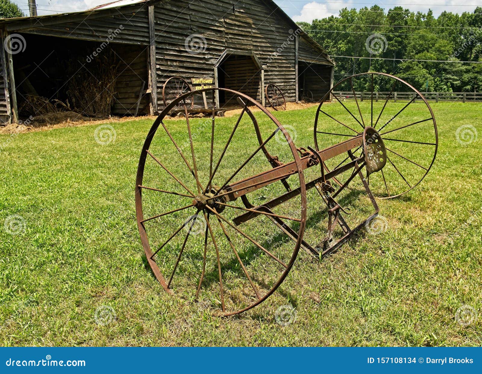 Rusty Plow by Barn stock photo. Image of rusty, tractor - 157108134