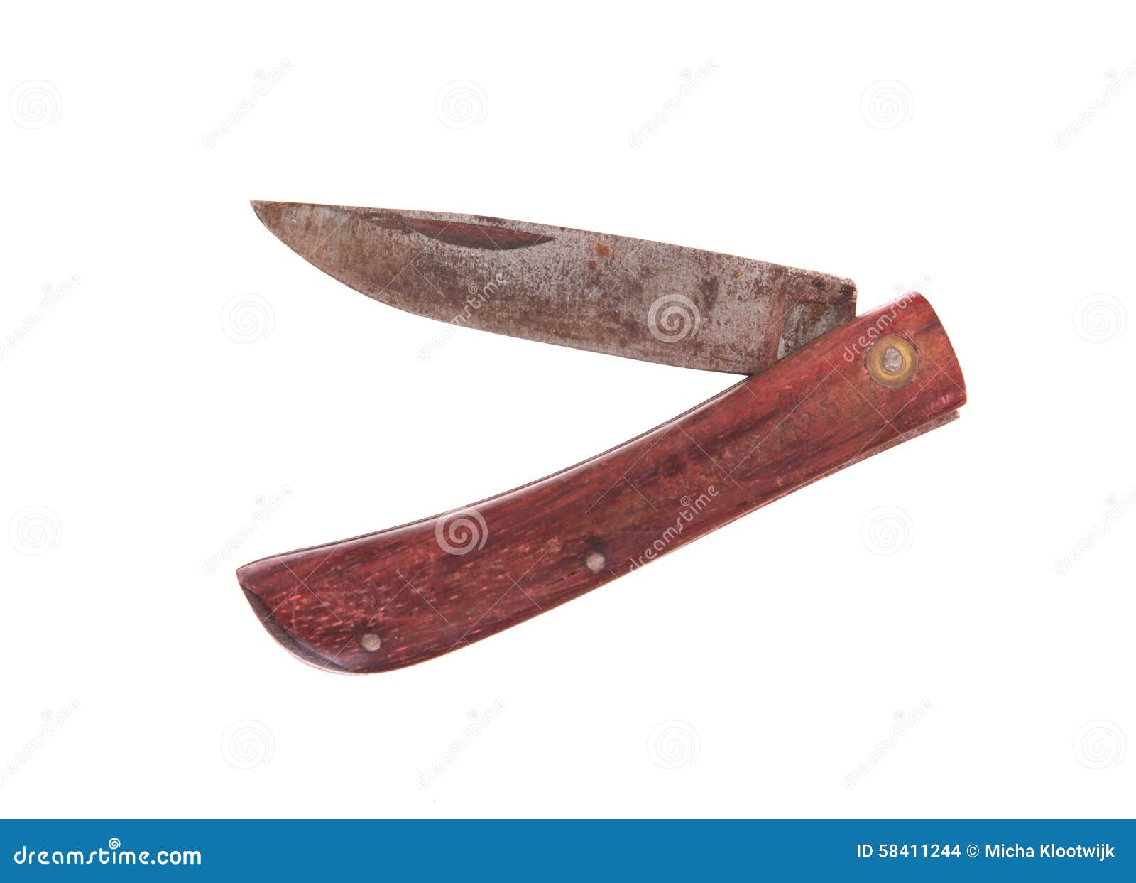 Rusty Pocket Knife Isolated Stock Photo - Image of detail, close: 58411244