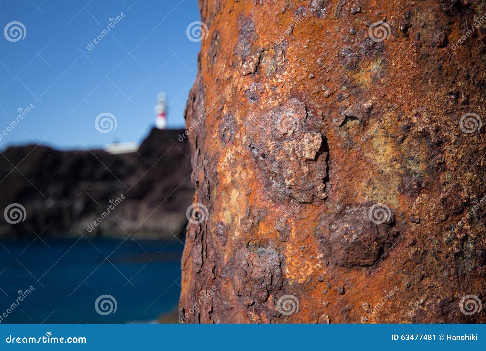 Rusty Pole at Coastline Ocean Background , Rust / Rusted Metal Stock ...
